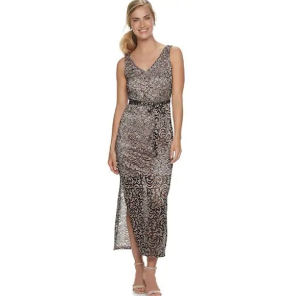 Sharagano | Dresses | Sharagano New York Black White Lace Dress Size 4 ...